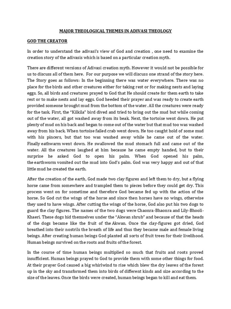 MAJOR-THEOLOGICAL-THEMES-IN-ADIVASI-THEOLOGY 2 | PDF | Jesus