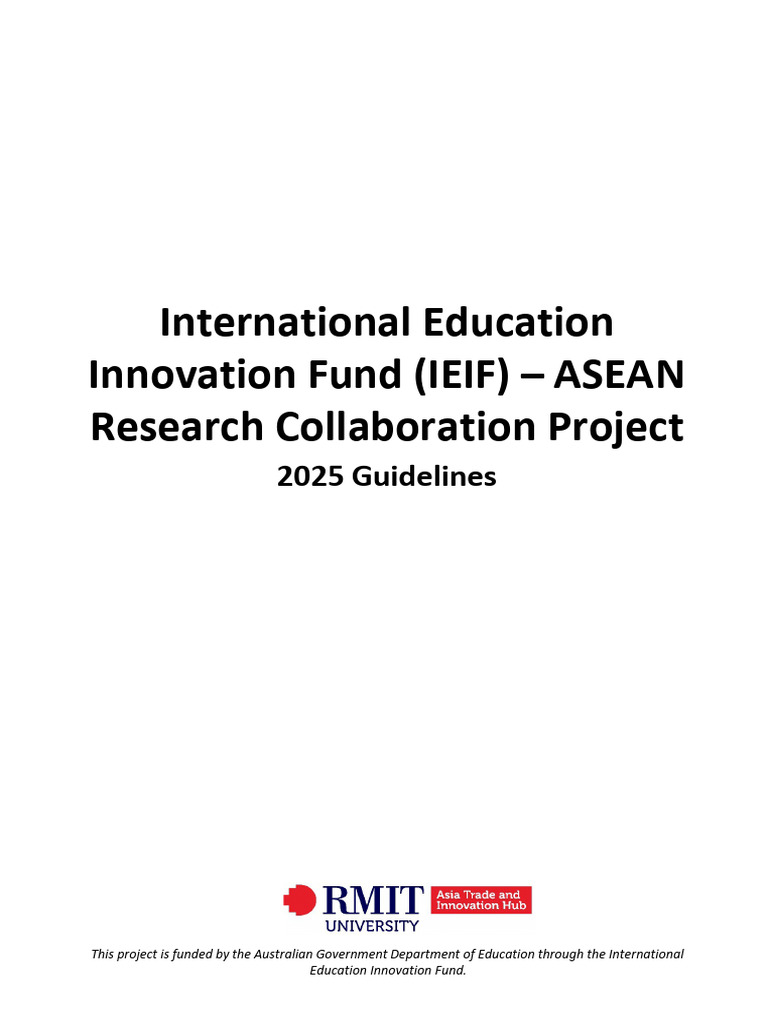 Ieif Asean Research Collaboration Project Guidelines | PDF | Travel ...