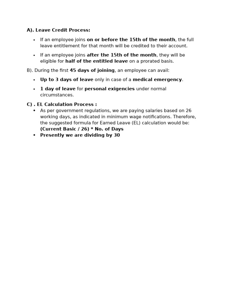 EL Calculation and Half Pay Leave Guide | PDF