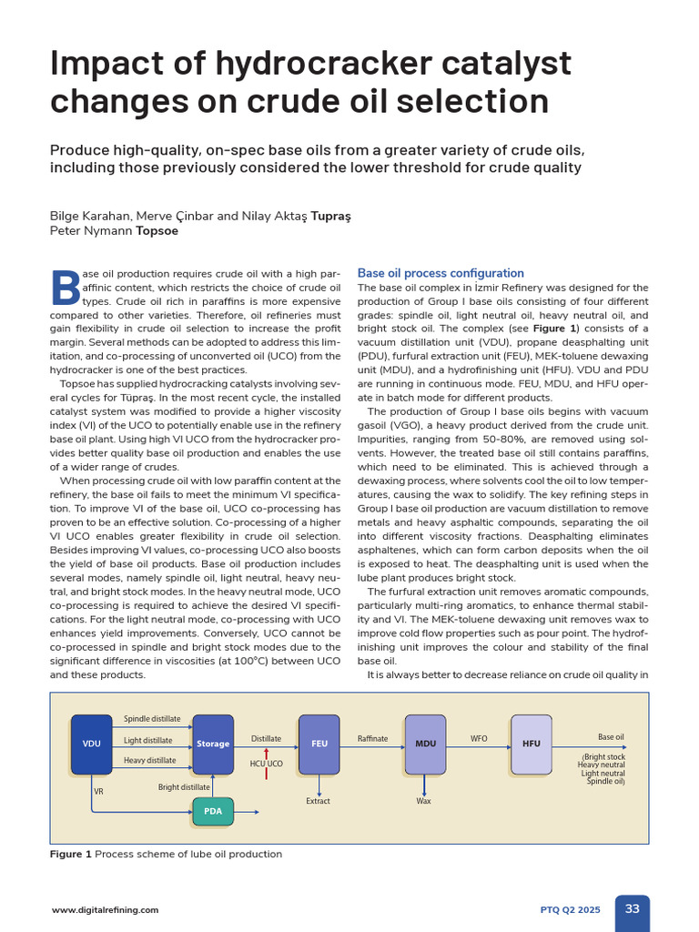 Enhancing Base Oil Quality with UCO | PDF | Oil Refinery | Cracking ...
