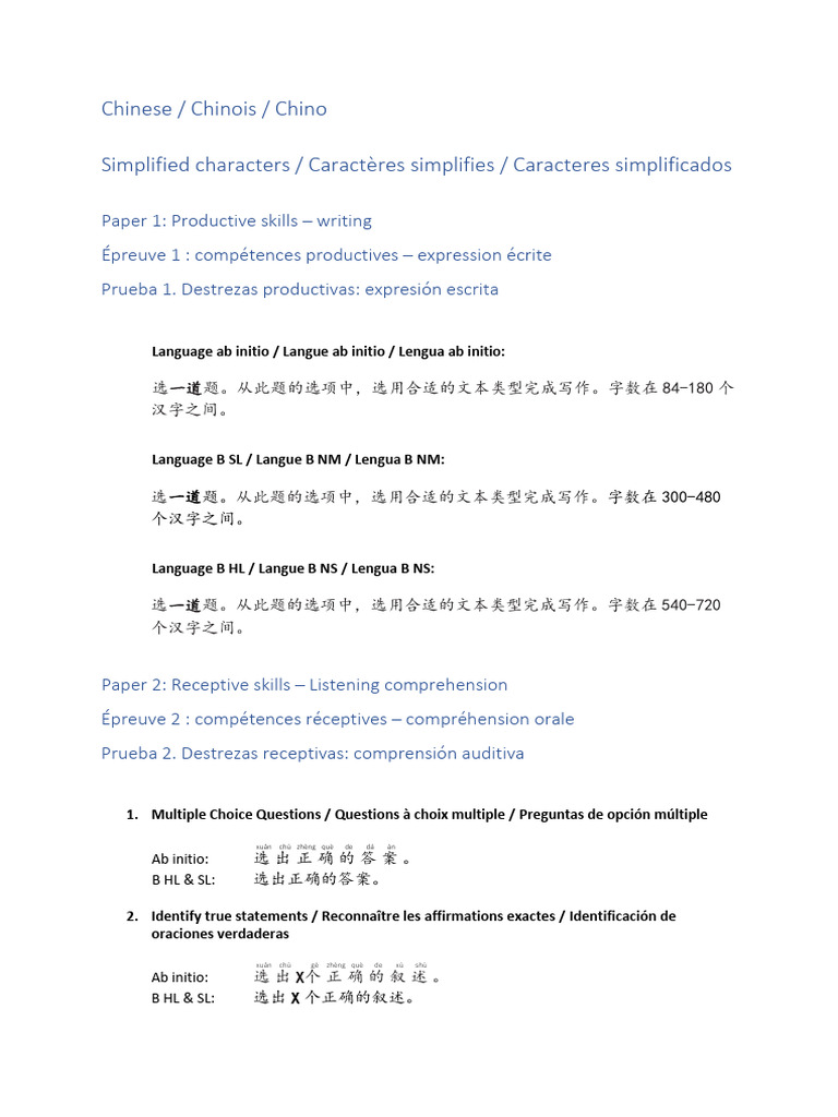 2020 Ab & B Paper 1 & 2 题型 | PDF