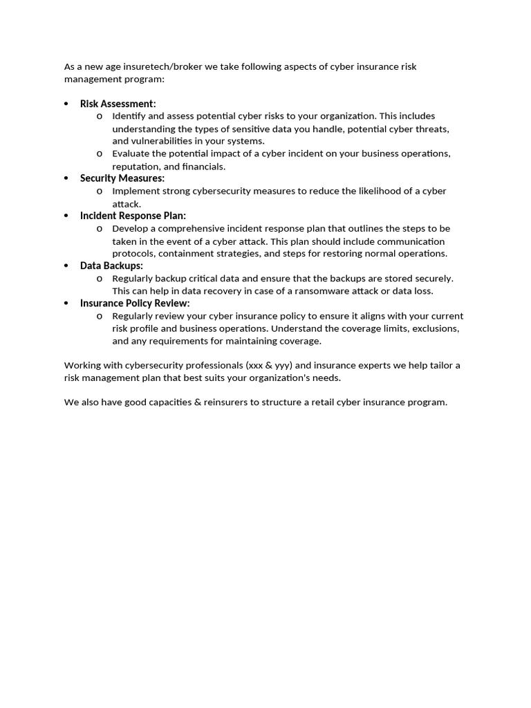 Cyber Risk:Insurance Note | PDF