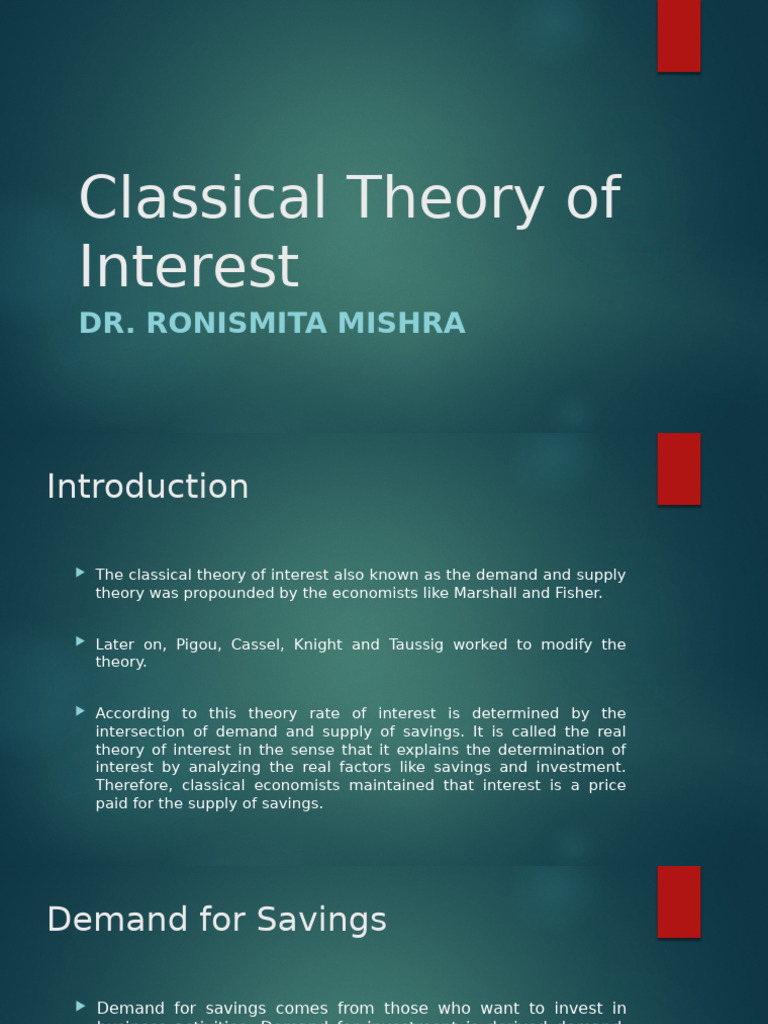 Classical Theory of Interest Explained | PDF | Interest | Economic ...