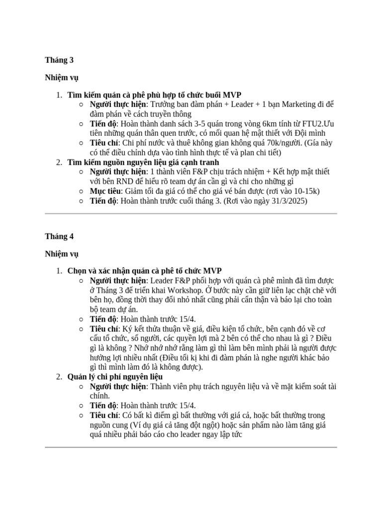 Cách lên kế hoạch cho 3 tháng | PDF