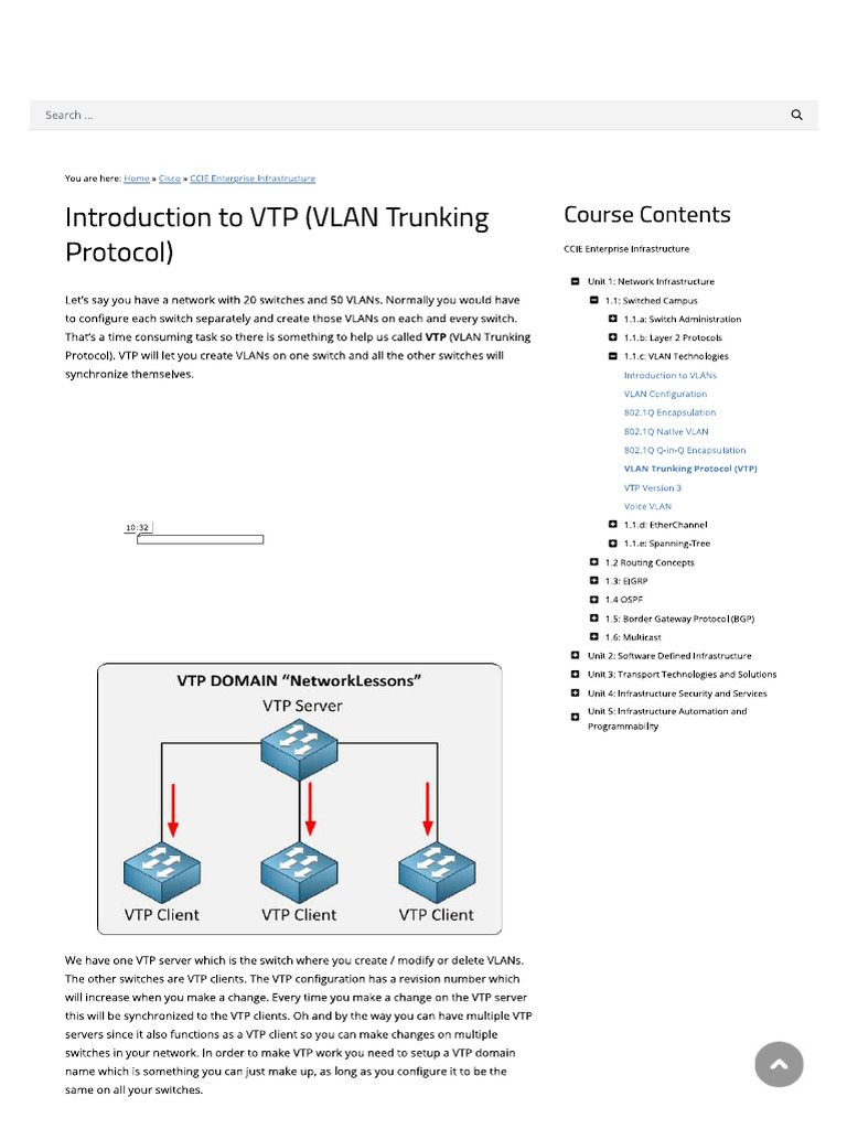 Introduction To VTP (VLAN Trunking Protocol) | PDF