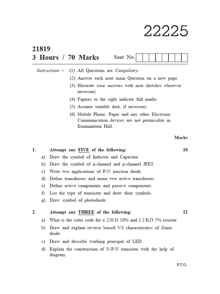 2019 Summer Question Paper (Msbte Study Resources) | PDF | Field Effect Transistor | Bipolar ...