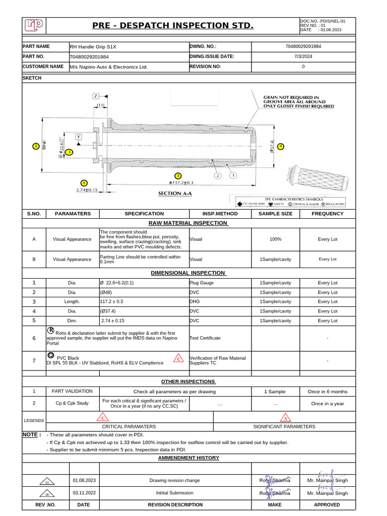 PDIR Inspection Standard-Grip S1X | PDF | Materials | Applied And Interdisciplinary Physics