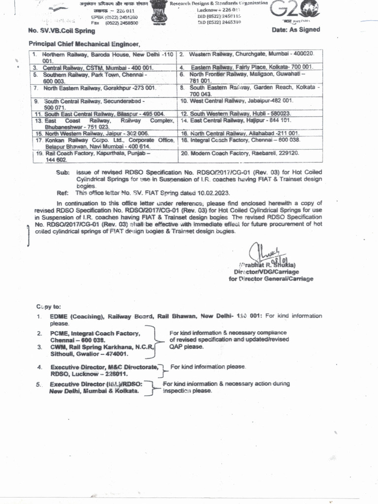 RDSO Letter Dated-08.01.25 | PDF