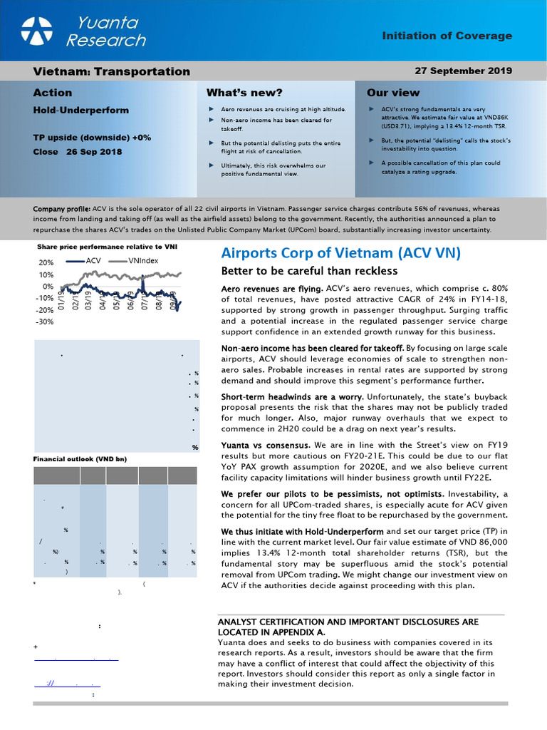 ACV_Initiation_edited_final-1 | PDF | Stocks | Low Cost Carrier