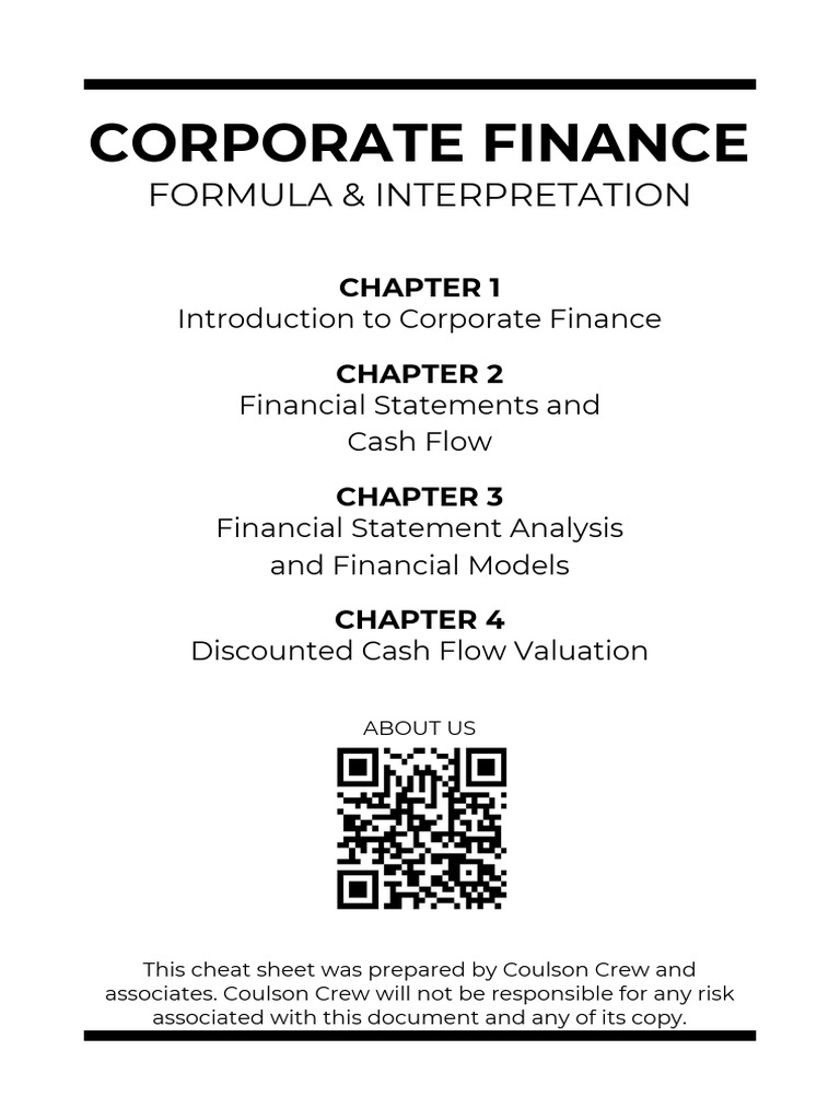 Financial Management Cheat Sheet | PDF | Equity (Finance) | Valuation (Finance)