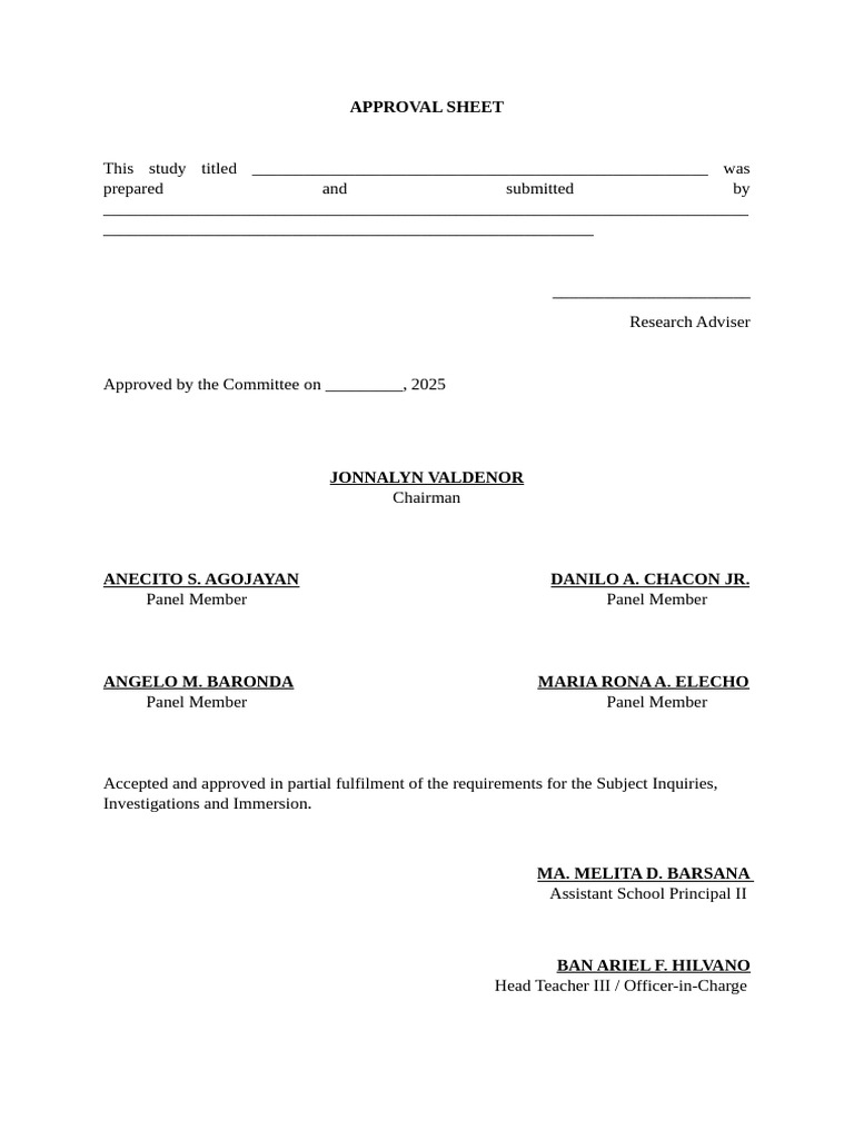Approval Sheet | PDF