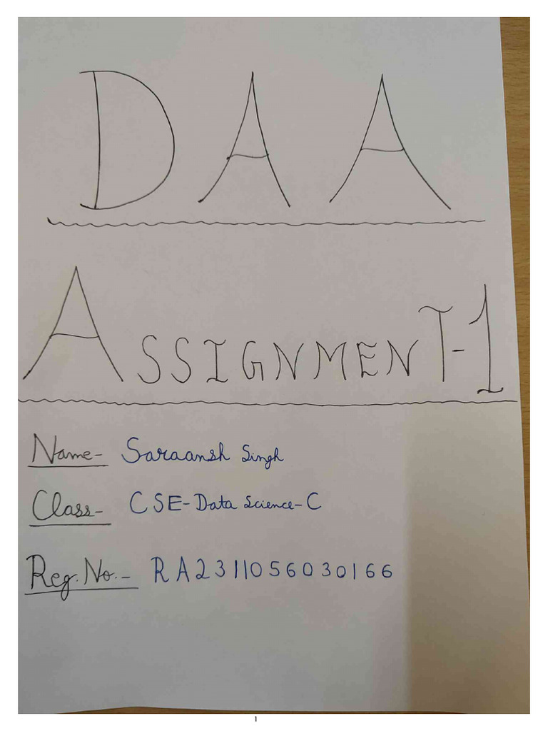 DAA - Assignment-1 | PDF