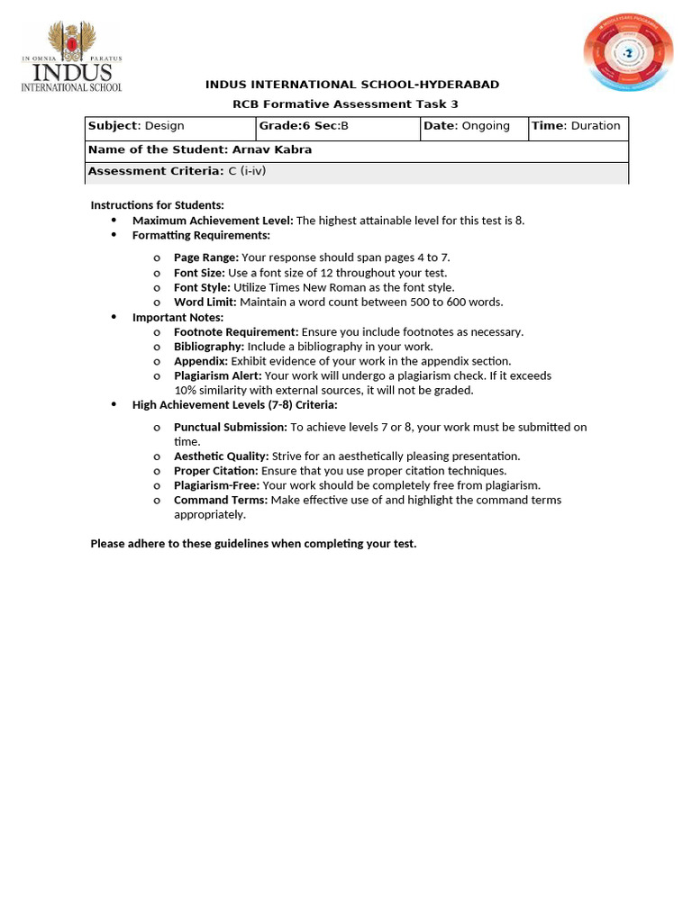 Gr6 - CR C Final Arnav Kabra | PDF | Reason | Information