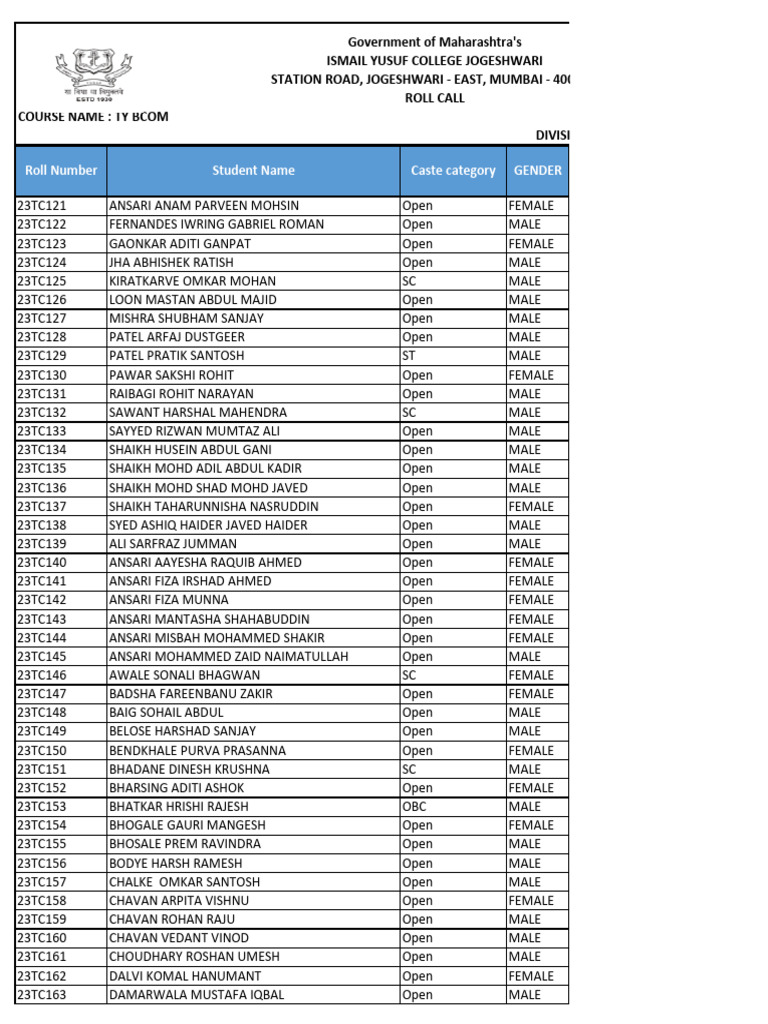 2023-2024 - Ty Bcom Div - Ii | PDF