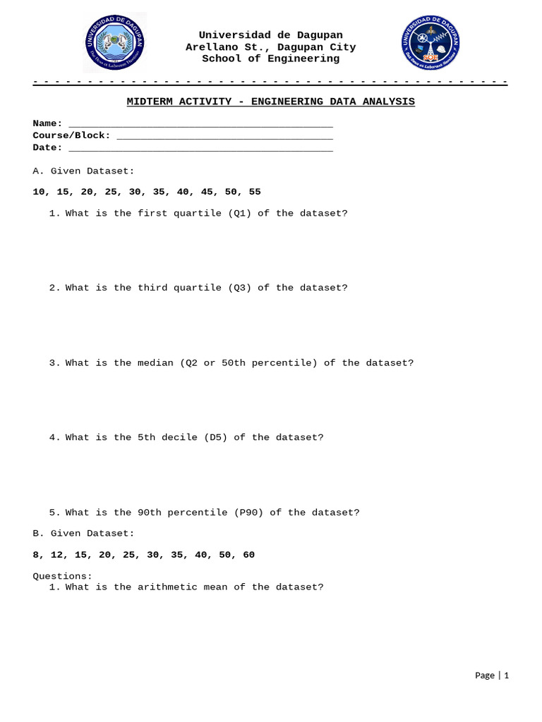 Midterm Online Quiz Eda | PDF