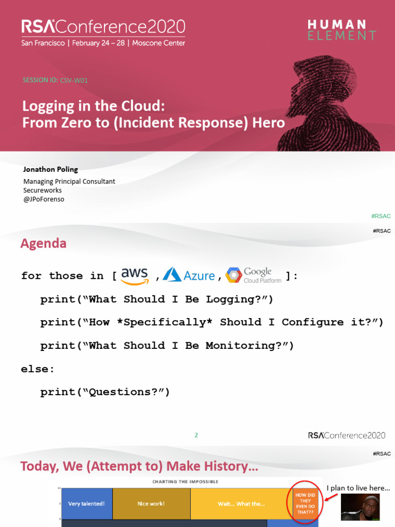 2020 - USA20 - CSV-W01 - 01 - Logging in The Cloud From Zero To Incident Response Hero | PDF ...