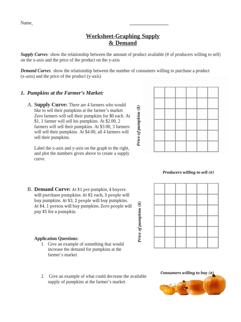 #Worksheet-Demand and Supply Graphs | PDF | Supply (Economics) | Demand