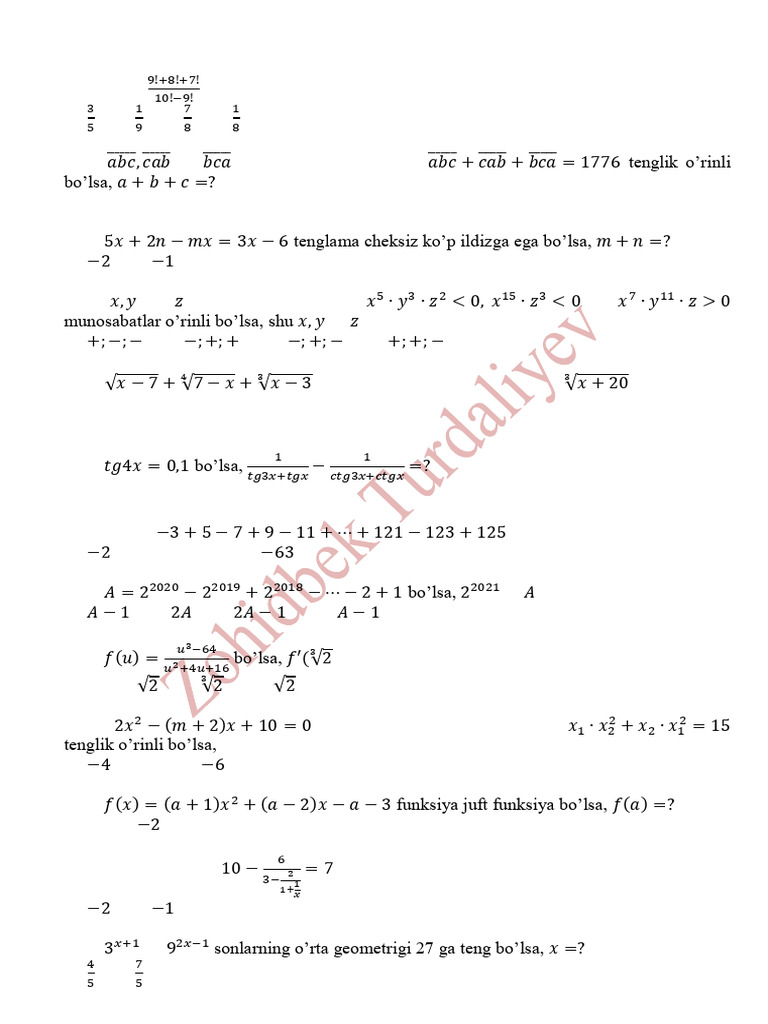 5-Test @super - Matematika | PDF