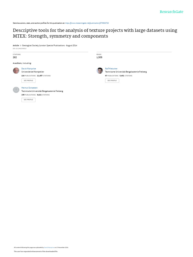 Mainprice Etal2014GSL MTEX ...