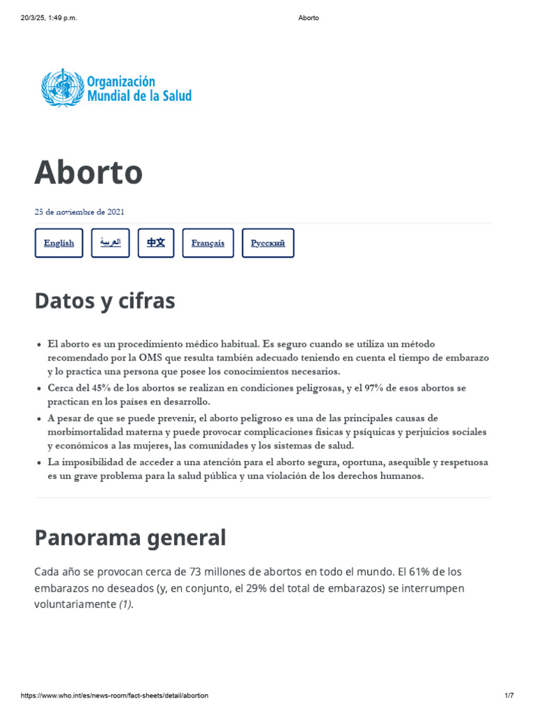 Aborto QUE ES SEGUN LA ONU | PDF | Aborto | Control de la natalidad