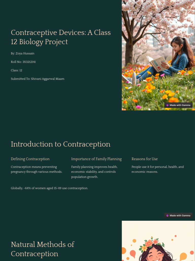 Contraceptive Devices A Class 12 Biology Project | PDF | Birth Control ...