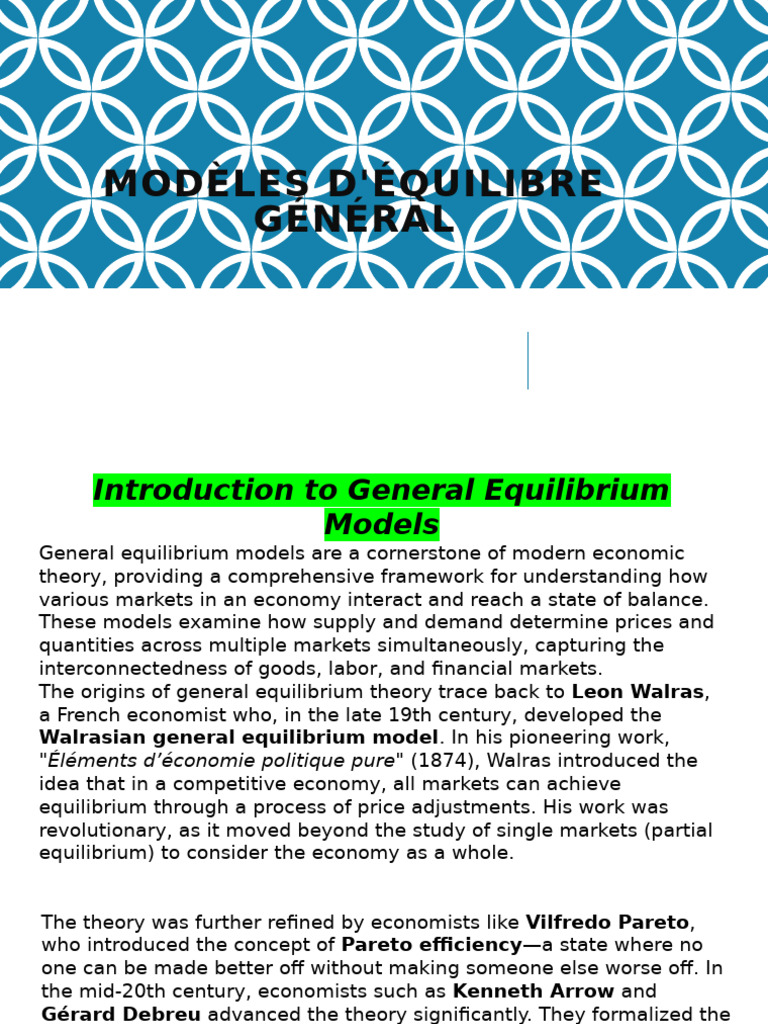 General Equilibrium Models Explained | PDF | General Equilibrium Theory ...