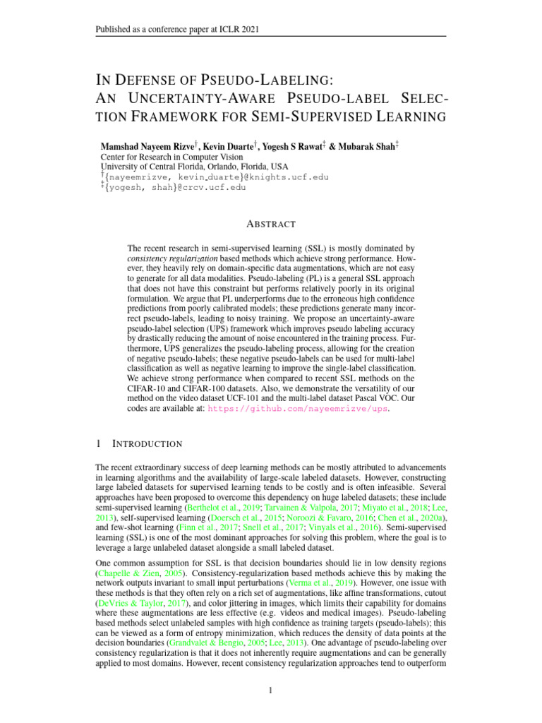 In Defense of Pseudo-Labeling | PDF | Computational Neuroscience | Applied Mathematics