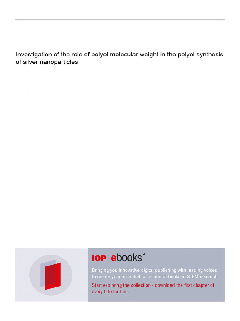 Investigation of The Role of Polyol Molecular Weight in The Polyol ...