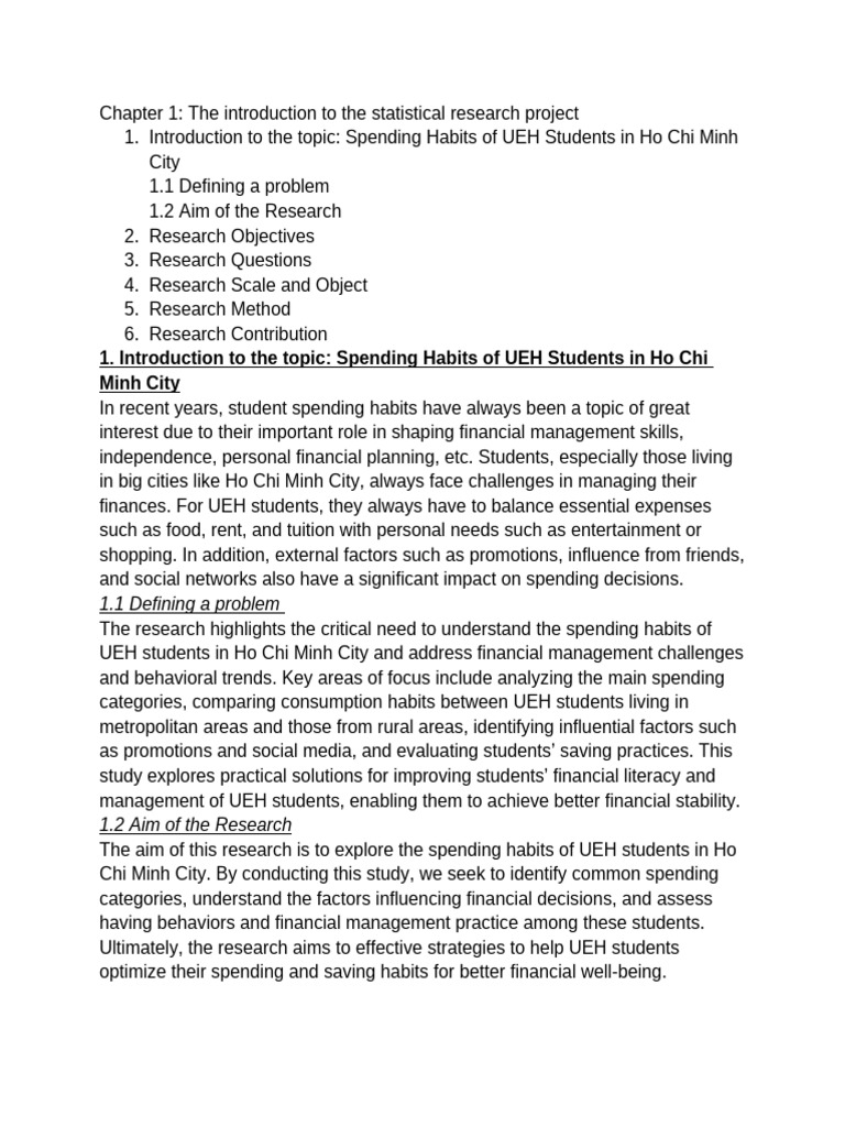 Chapter 1_ the Introduction to the Statistical Research Project | PDF ...