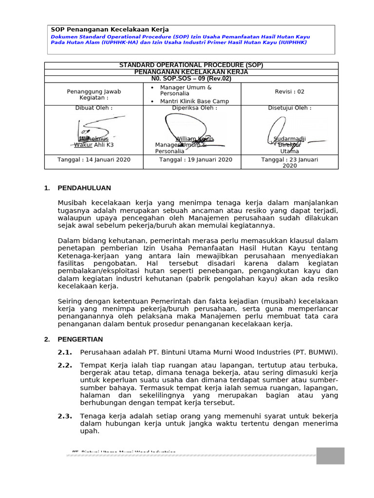 14 SOP K3 Dan SK Petugas K3 | PDF