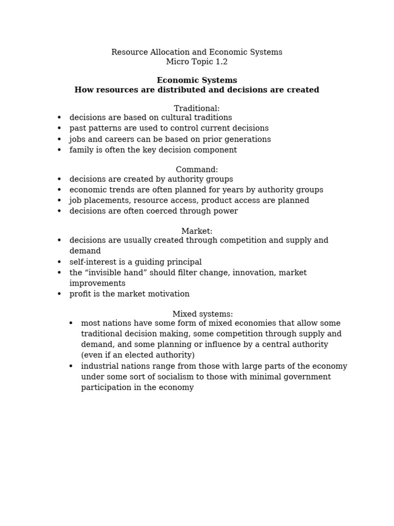 @Worksheet-Economic Systems | PDF