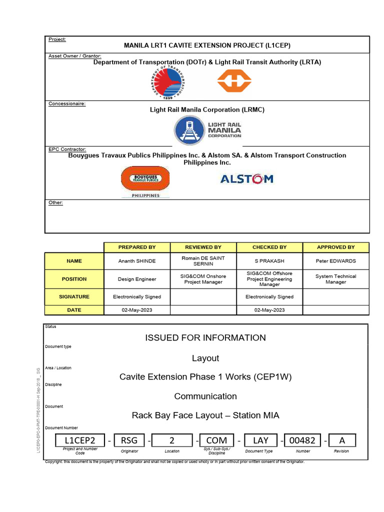 Rack Bay Face Layout-MIA With Annexures-Rev A-VB-20230502 | PDF ...