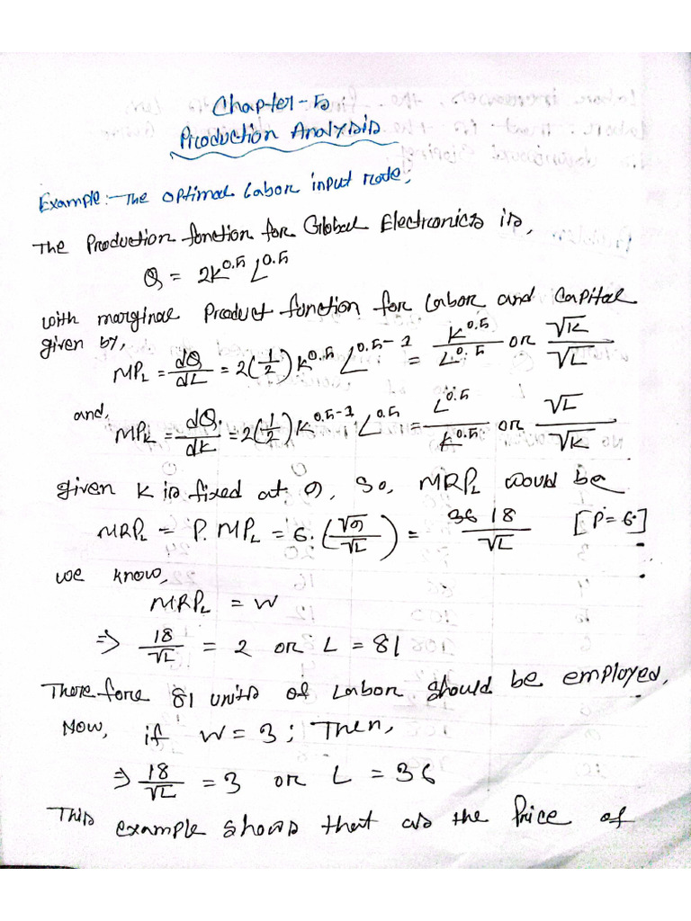 Chapter 5 Production Analysis | PDF