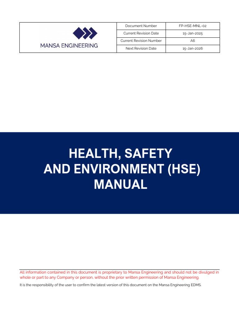 HSE Manual | PDF | Occupational Safety And Health | Safety