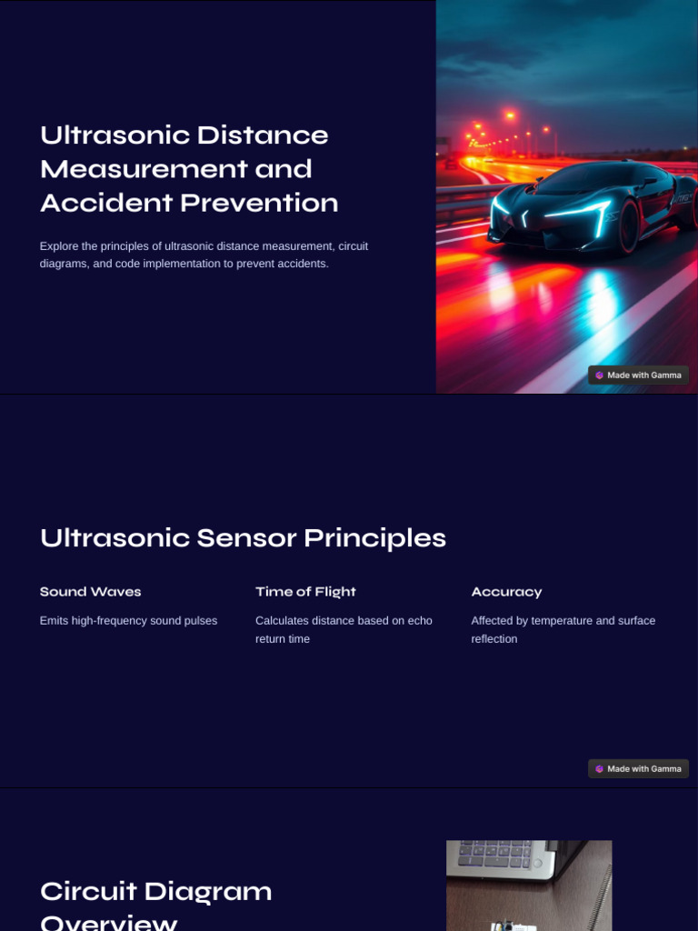 Ultrasonic Distance Measurement and Accident Prevention | PDF