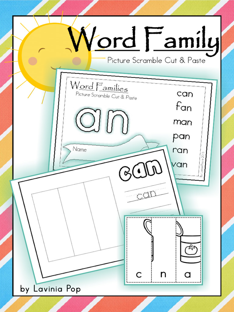 FREEWord Families Picture Scramble Cutand Pastebooklets | PDF