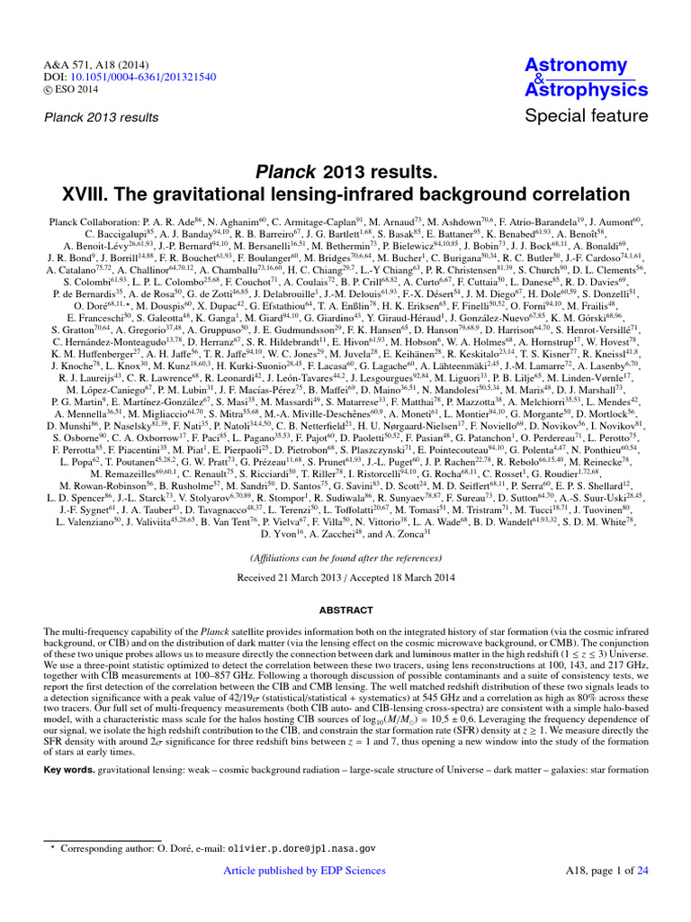 Planck_CIB | PDF | Cosmic Microwave Background | Redshift