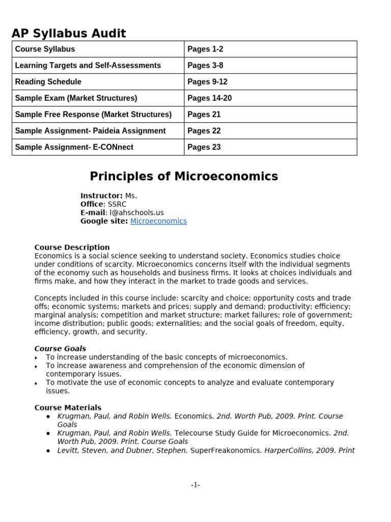 AP Microeconomics Course Overview | PDF | Profit (Economics) | Monopoly