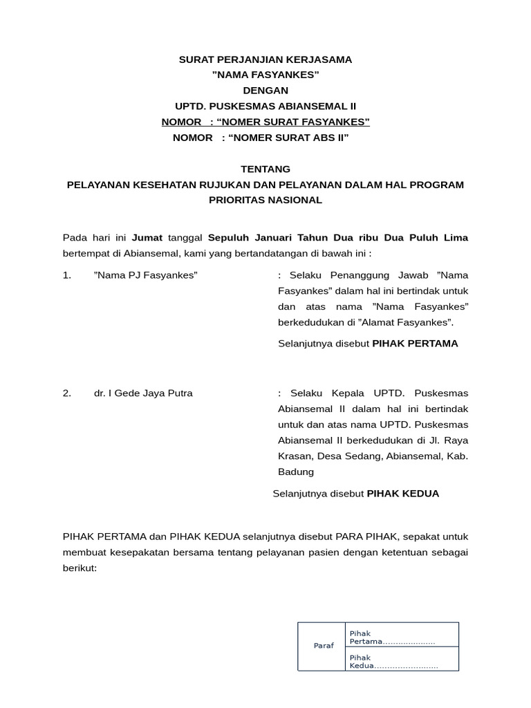 Contoh MOU Jejaring | PDF