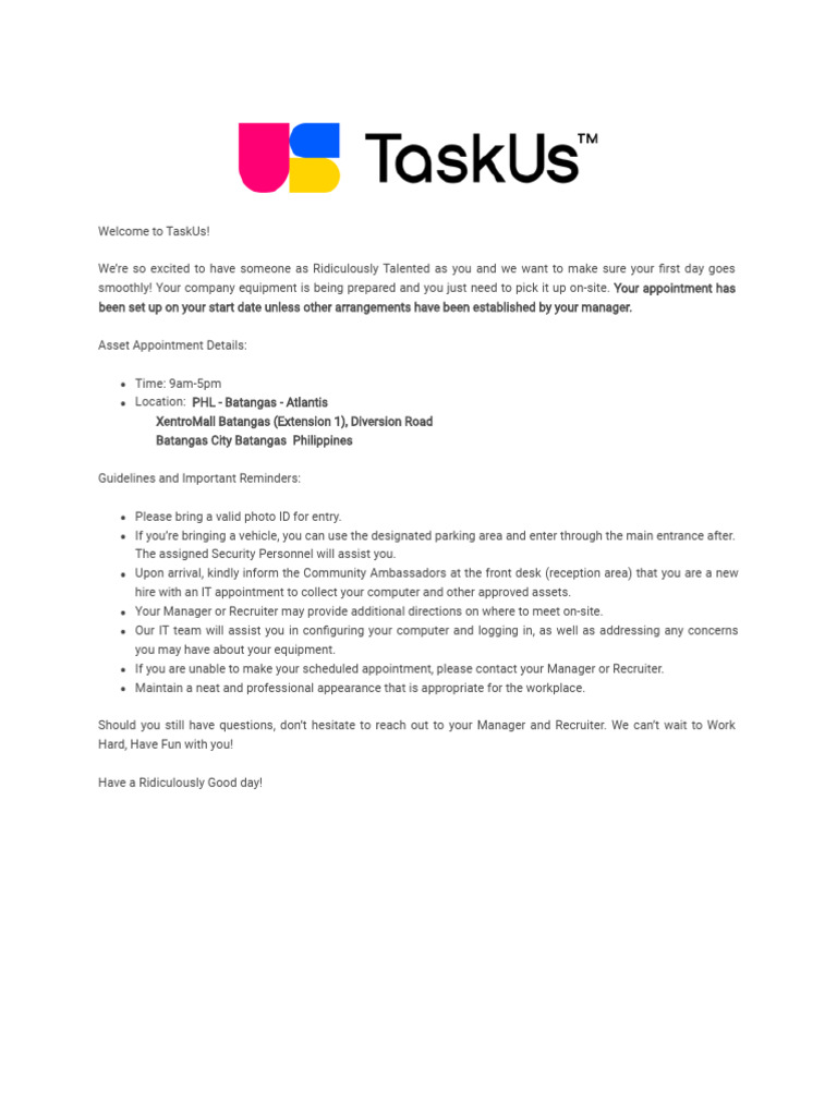 Asset+Pickup+Information+(Offer)+2024-10-16 | PDF