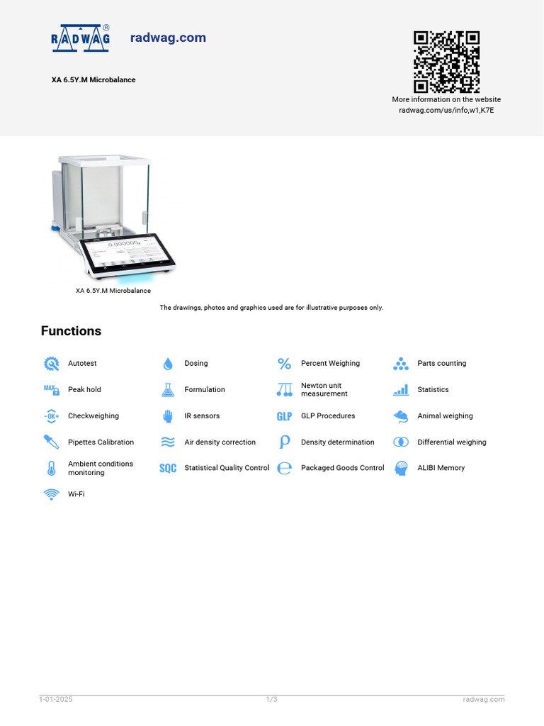 RADWAG_Data_Sheet_XA 6.5Y.M Microbalance | PDF | Wi Fi | Power Supply