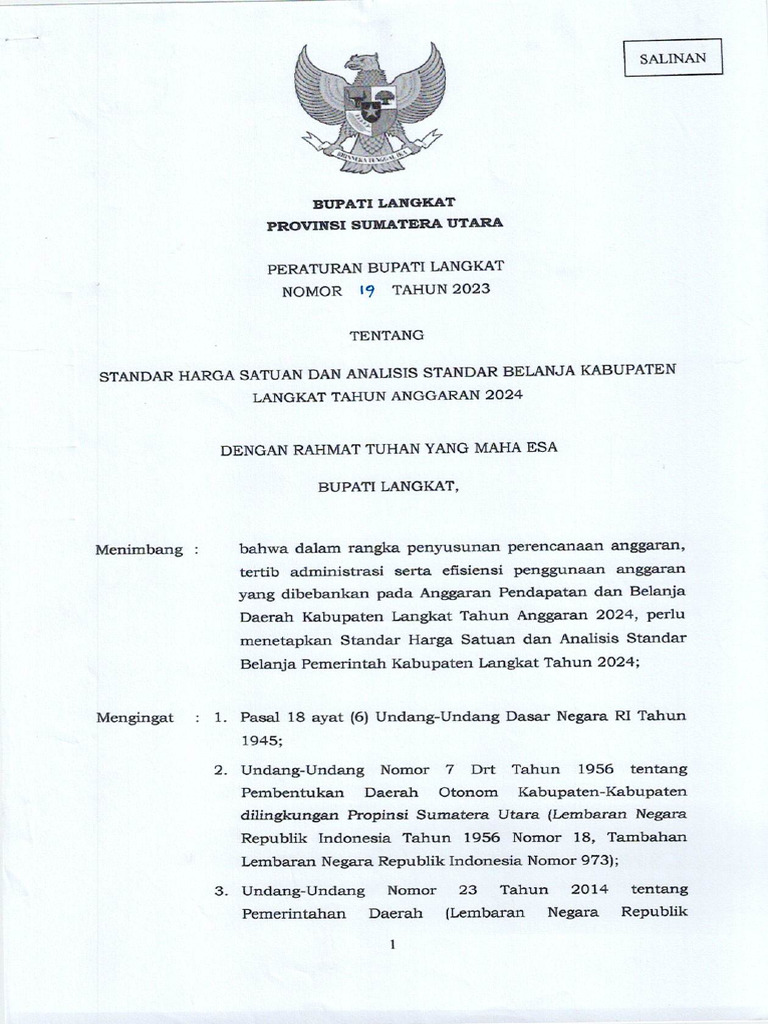 2024-Ssh-Perbup-No - 19-Tahun-2023-Oke (SHS 2024) | PDF