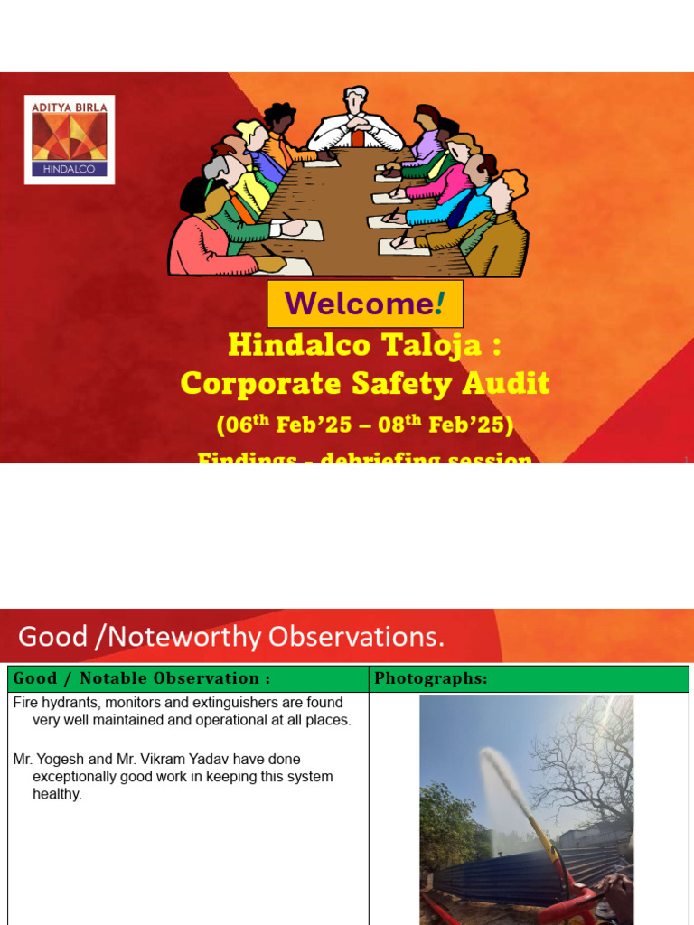 Fire Safety, Hot Work AuditClosing Meeting | PDF | Fires | Fire Safety