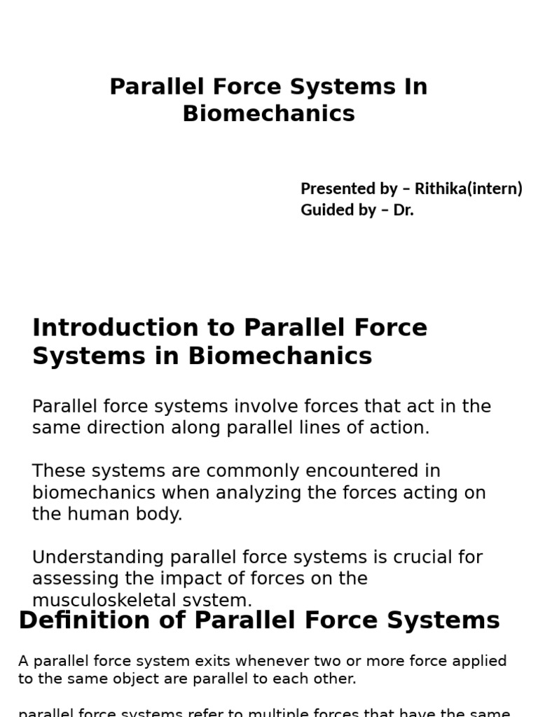 Parallel Force Systems in Biomechanics | PDF | Force | Biomechanics