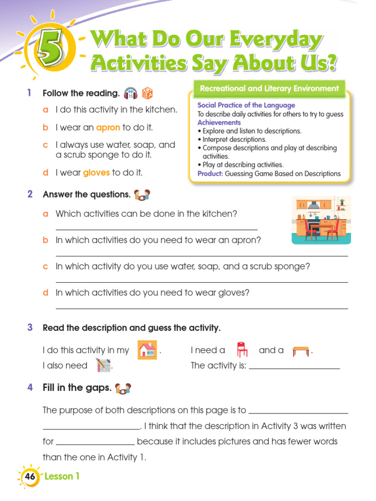 Sunburst 4 - ACTIVITY BOOK (What Do Our Everyday Activities Say About ...