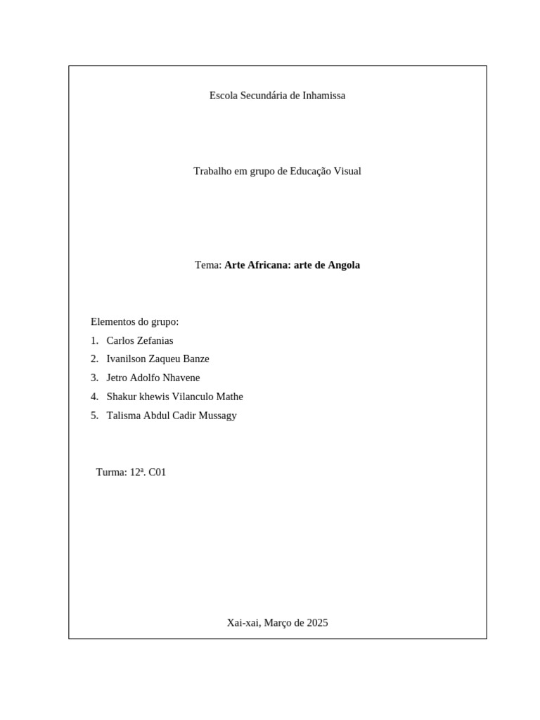 Arte Angolana: História e Influências | PDF | Angola | África