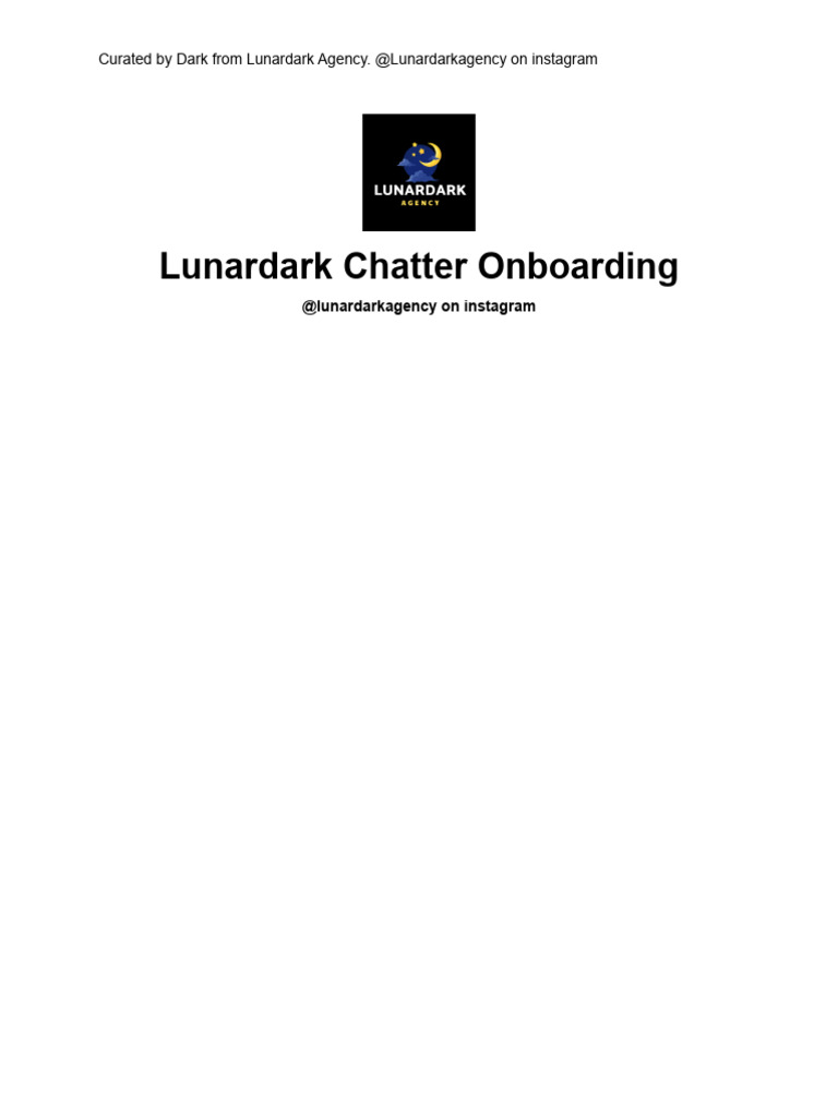 Lunardark Agency Chatter Guide | PDF | Flirting