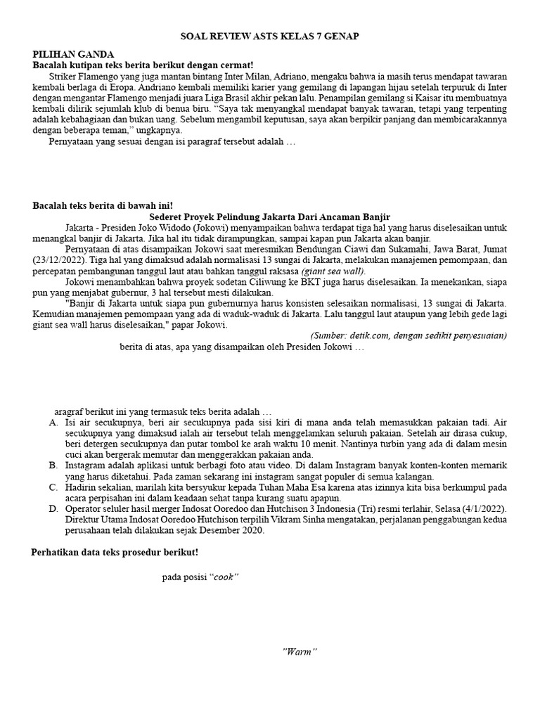 Review Asts Kelas 7 Genap | PDF