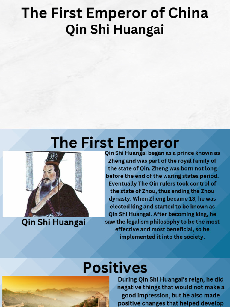 Qin Shi Huang: China's First Emperor | PDF | China | World Politics