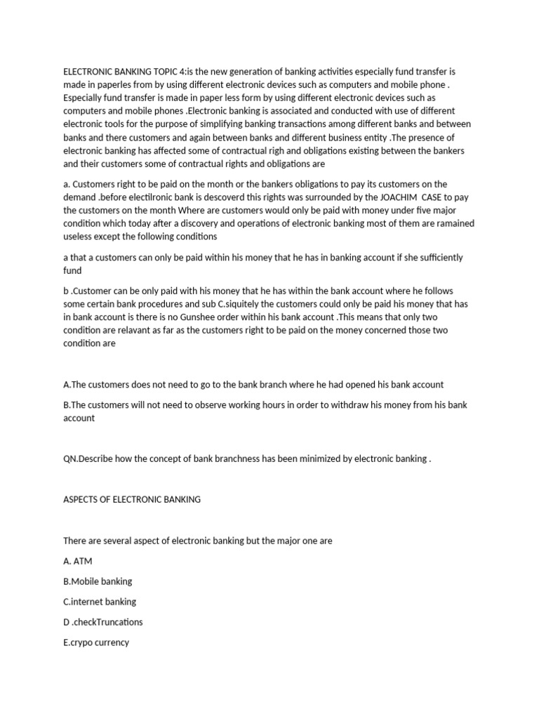 Understanding Electronic Banking Systems | PDF | Mortgage Law | Guarantee